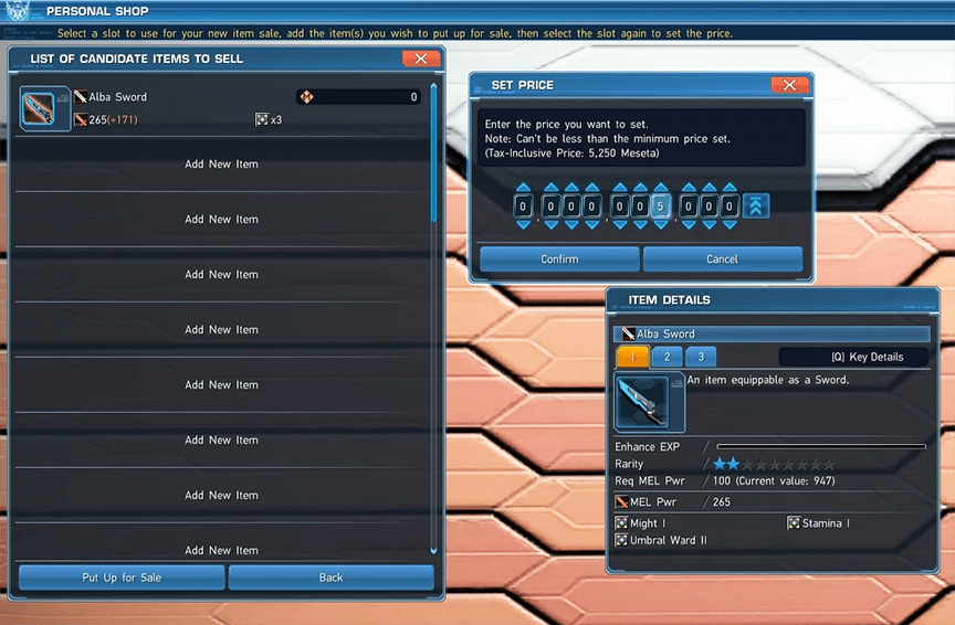 Preparing Personal Shop | Phantasy Star Online 2 New Genesis Official ...