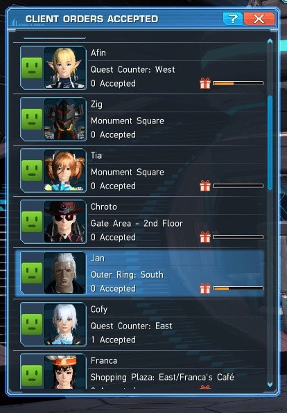 Client Orders | Phantasy Star Online 2 New Genesis Official Site | SEGA