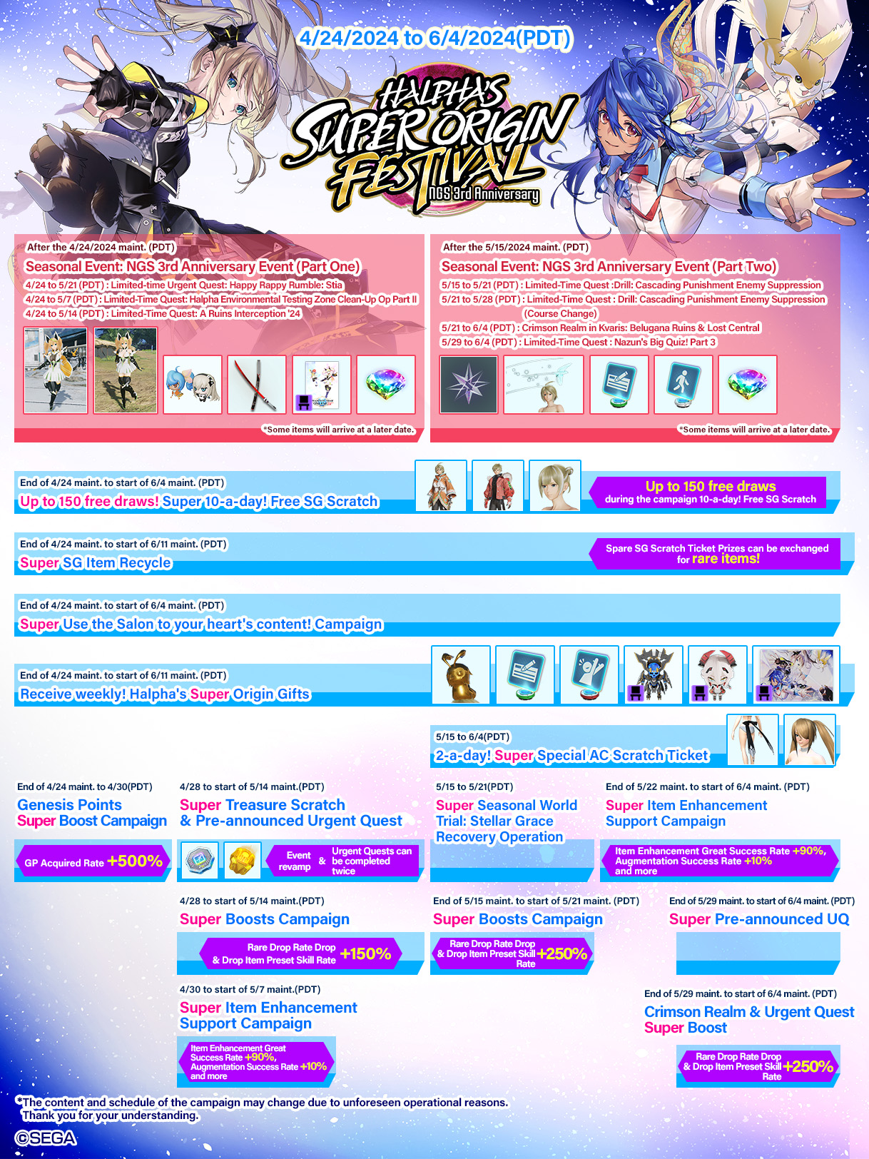 NGS 3rd Anniversary Campaign: Halpha’s Super Origin Festival Part 2 | Phantasy Star Online 2 New ...