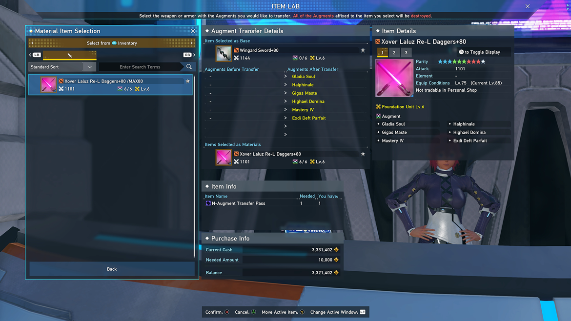 Augment Transfer & N-Augment Transfer Pass | Phantasy Star Online 2 New ...